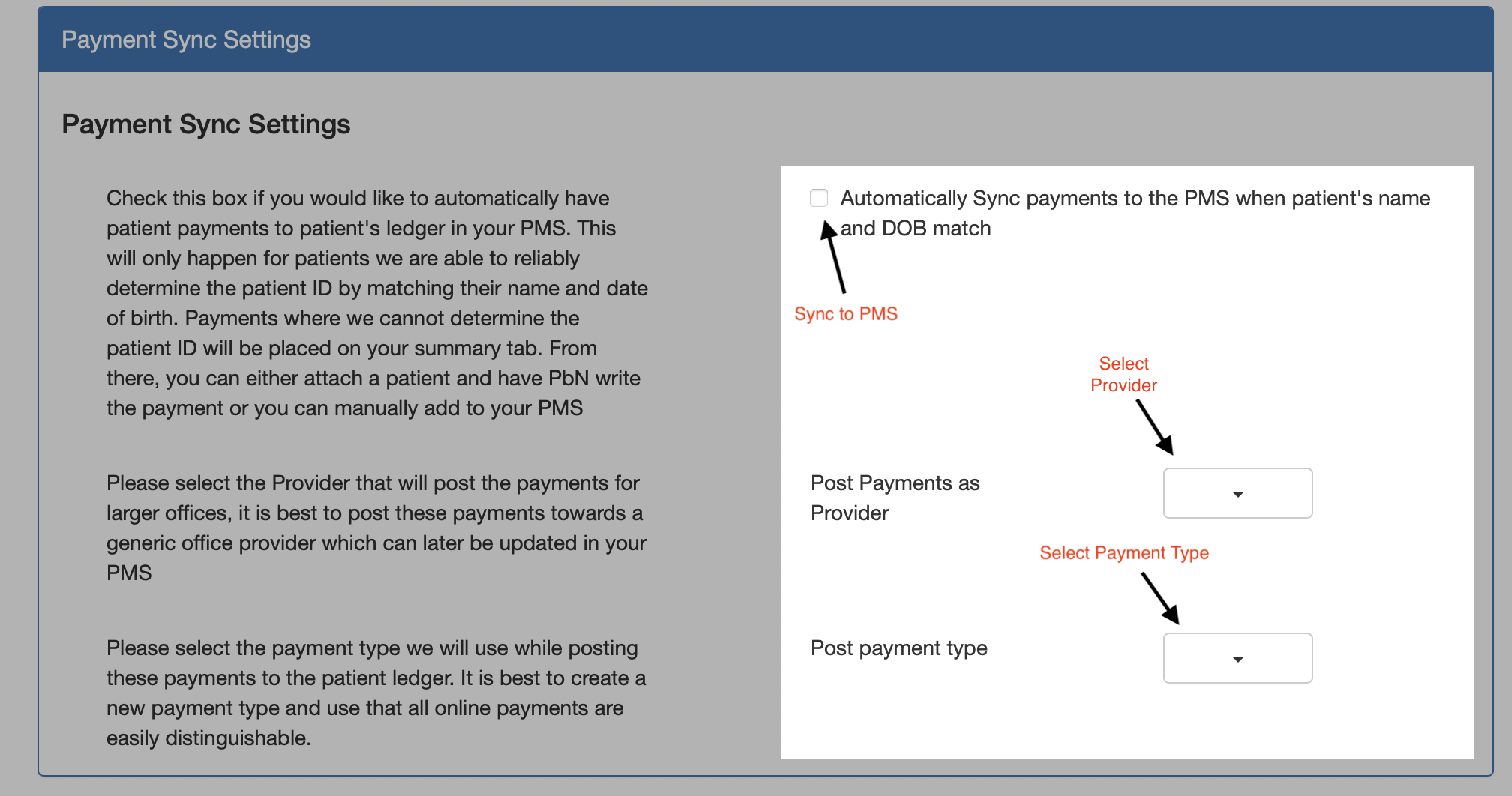 Payments - Settings